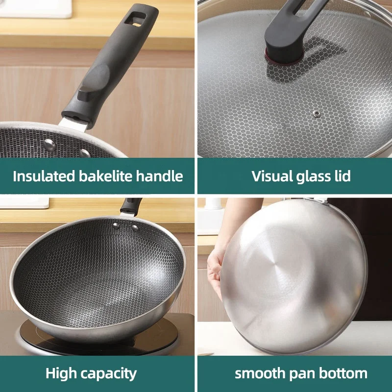 Alibaba.com: Multifunction flat bottom stainless steel non-stick frying ...
