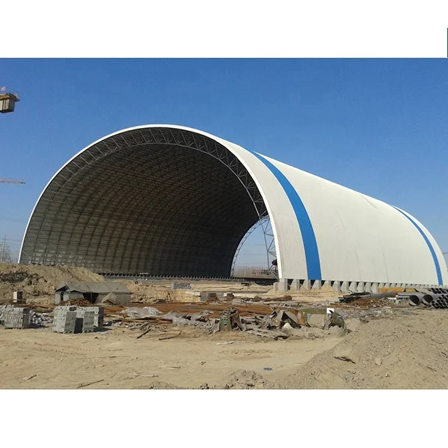 LF Steel Roof Structure System barrel Coal Storage Shed Space Frame ...