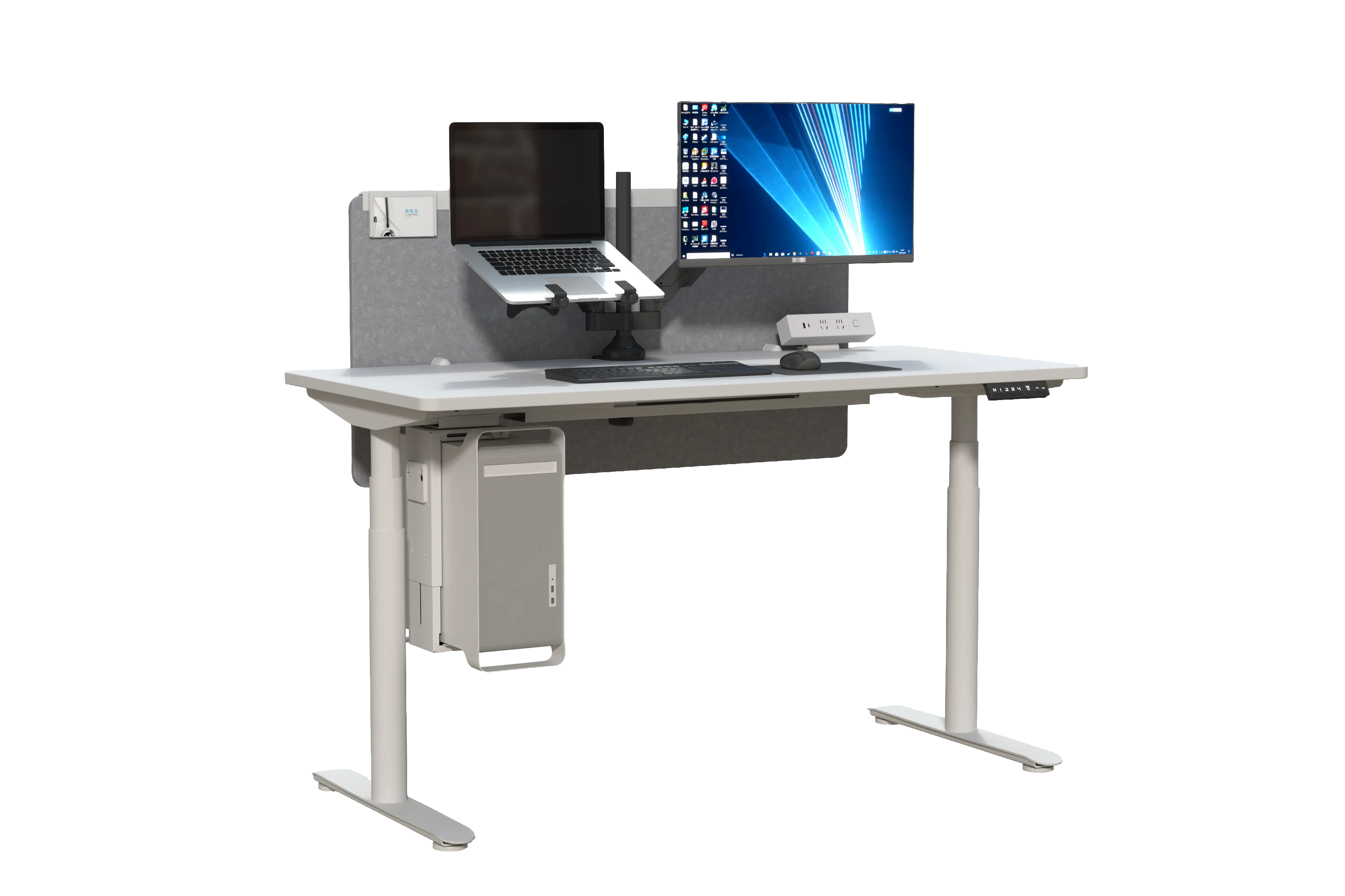 Modern Round Lift Column Standing Desk Metal Office Furniture Fast ...