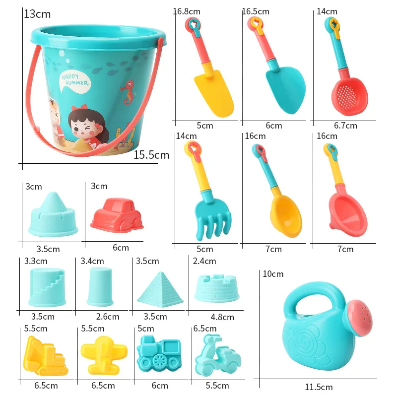Outdoor Sand Moulds For Kids Beach Sand Bucket Sand Rake Shovel Beach ...