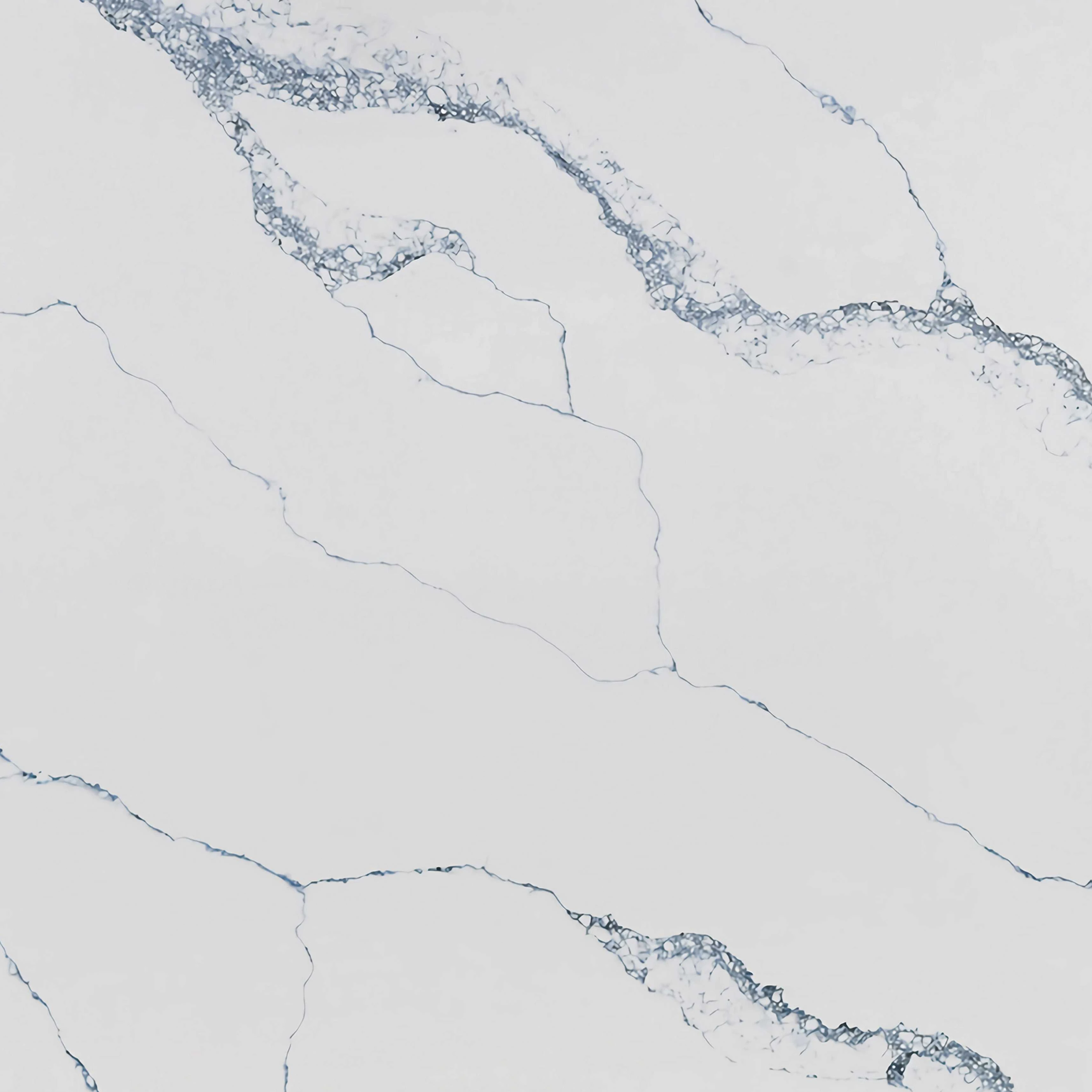 Cuarzo artificial Calacatta 078 Fondo blanco Venas azules piedra ónix ...