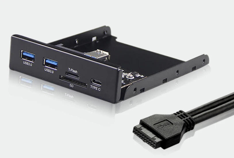 2 Ports Metal 3.5 Inch Internal Front Panel Usb3.0 Hub For Pc Bay - Buy ...
