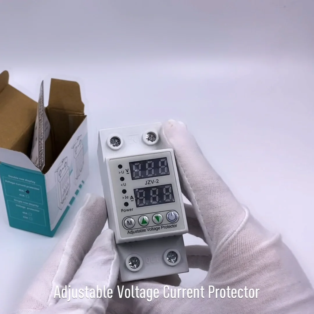 Din Rail Automatic Digital Adjustable Over Voltage Current Protector ...