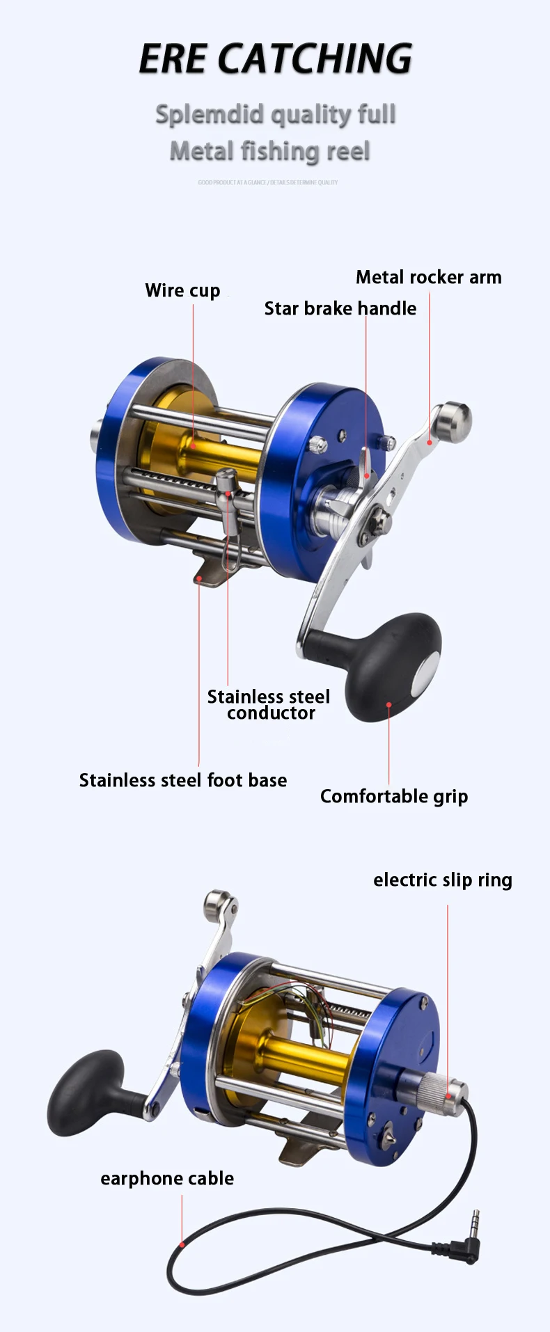 Newbility Full Metal Electric Trolling Fishing Reel - Shark & Tuna