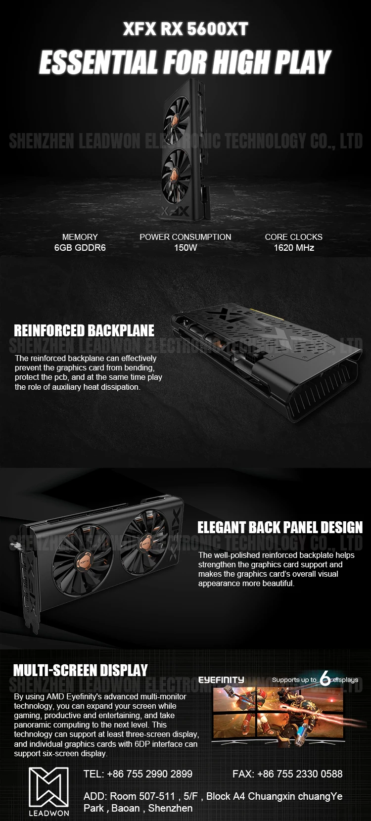 Best Selling Rx 5600xt 6g D6 Oc 1615-1750mhz 14gbps 6gb 5600 Xt Rx ...