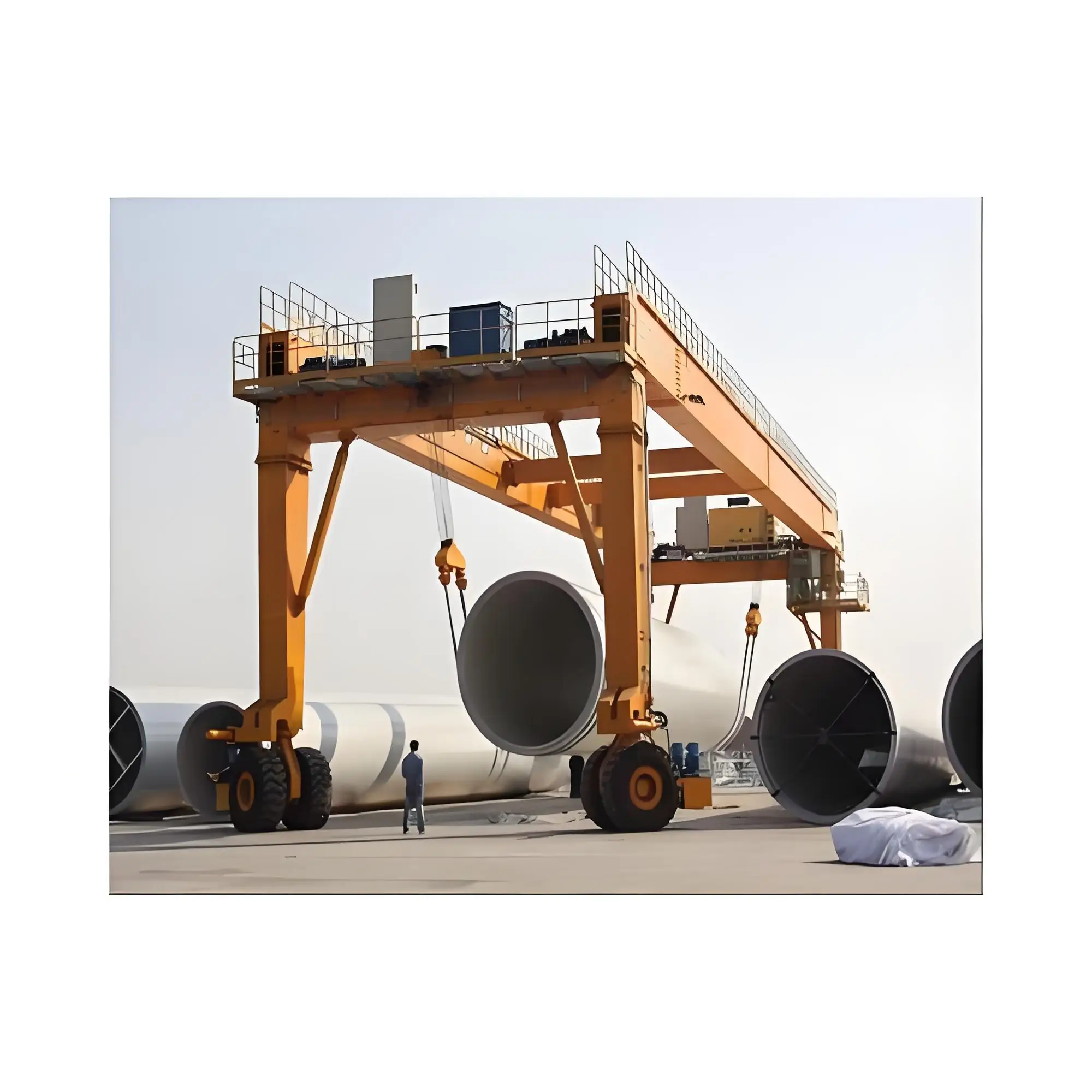 Movable Rubber Tire Gantry Crane Electric Control 50/100/10/1/20 Ton ...