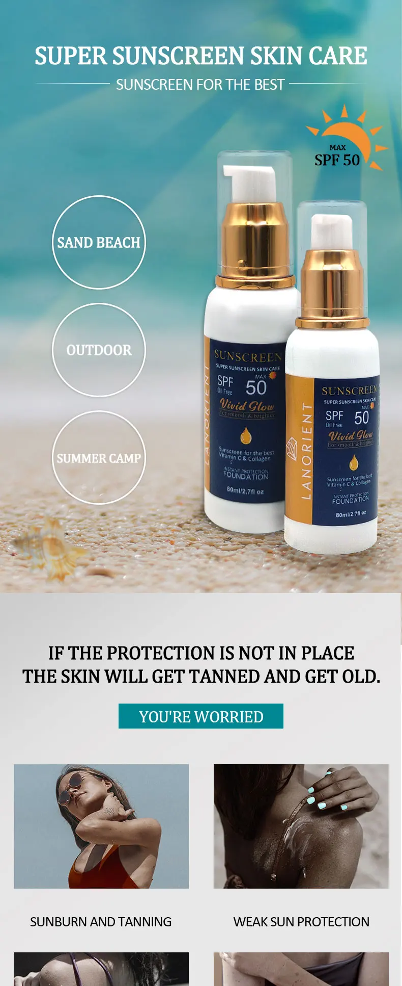 Private Label Oem Vitamin C Spf 50 Sunblock Sunscreen Moisturizer Whitening Organic Sunscreen ...