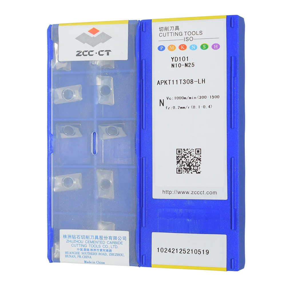 Zcc-ct Apkt11t308-lh Yd101 Milling Cutter Carbide Insert Lathe Cutting Machining Metal Cnc ...