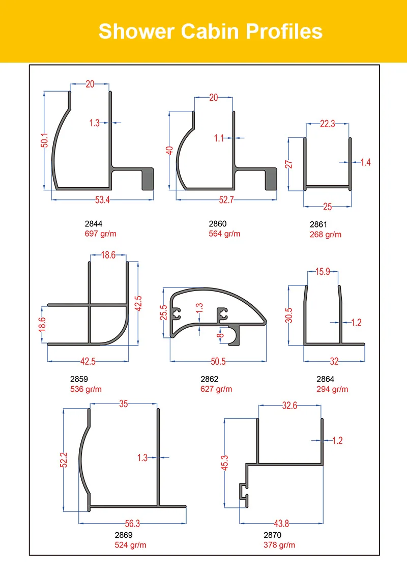 U Extrusion High-quality Shower Enclosure Profiles Durable Aluminum ...
