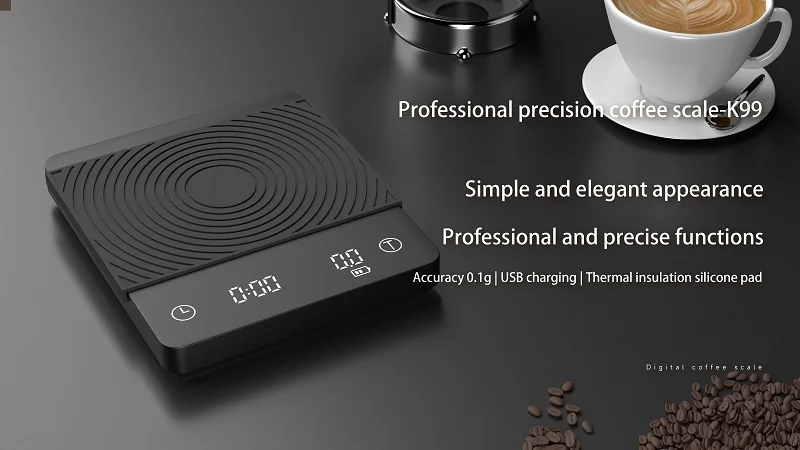 Smart Drip Espresso Led Screen Electronic Weighing Black Digital Mini ...