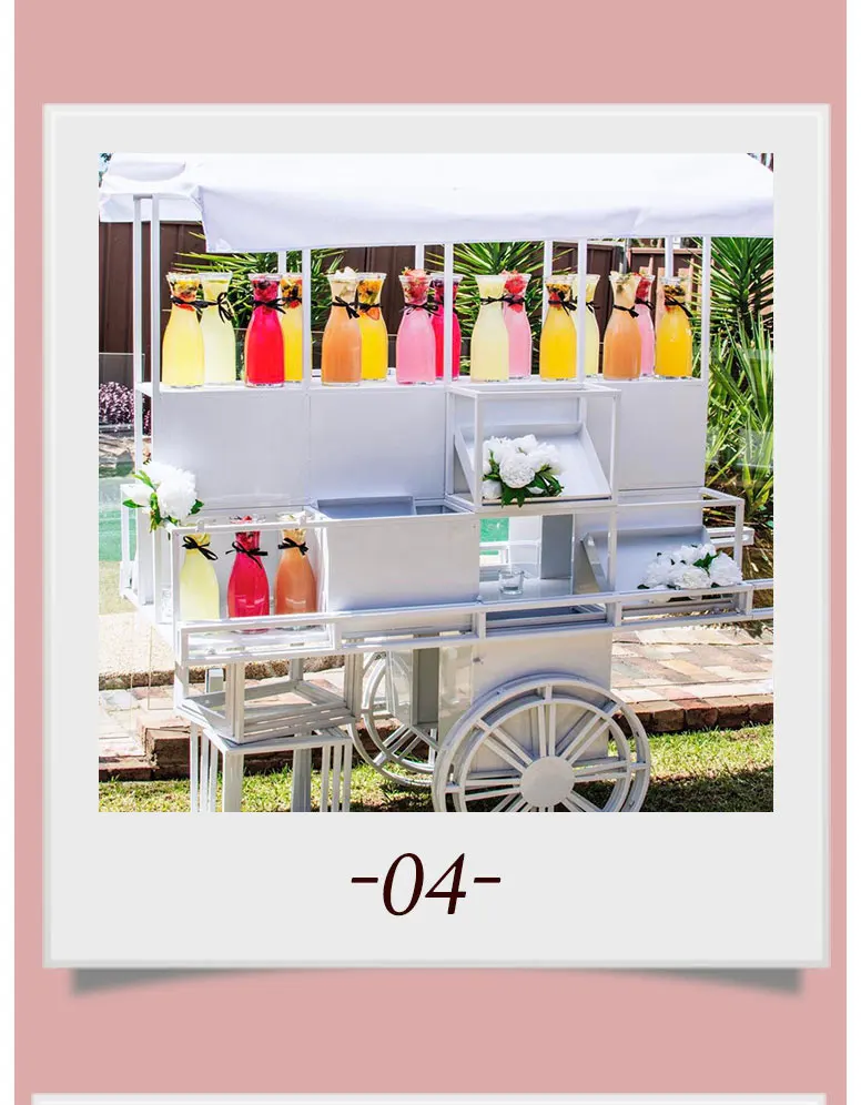 White Mobile Candy Bar Cart - Perfect for Weddings & Events