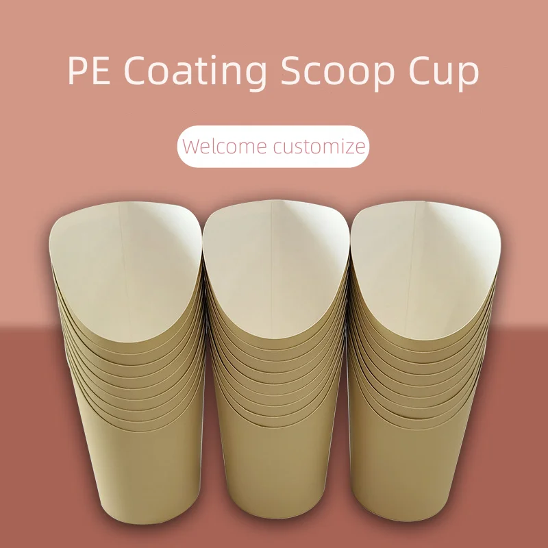 Brown Kraft Chip French Fries Holder Disposable Paper Cup Snack Food ...