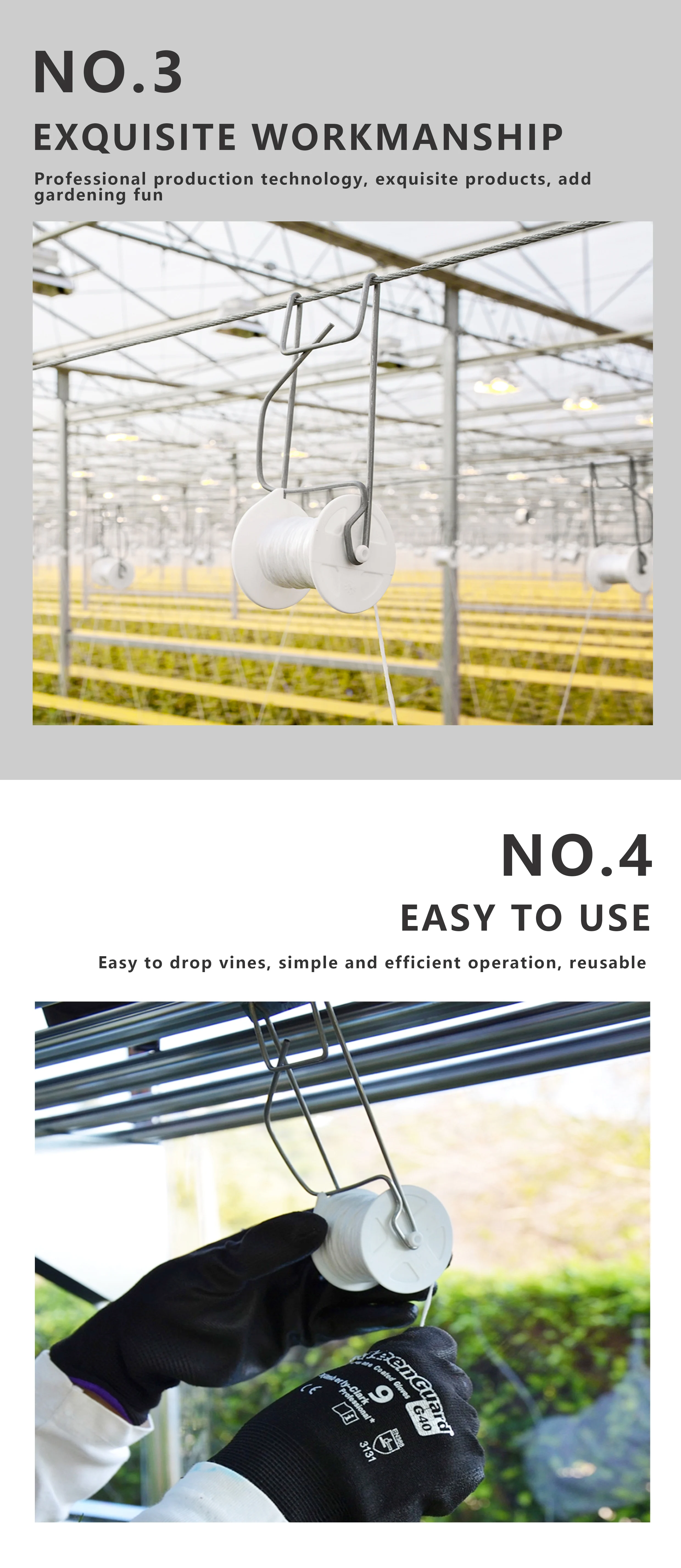 Skyplant Tomato Trellising Roller Hook With Twine For Plants Greenhouse ...