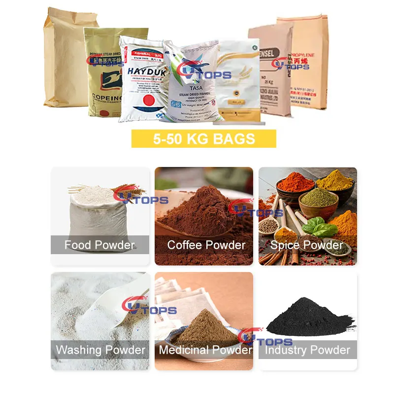 Vtops 10kg 15kg 20kg 25kg Bulk Powder Bagging Weighing Auger Filling ...