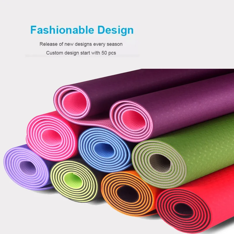 6/8/10mm Home Use Pilates Eco Friendly Non Slip Yoga Exercise Equipment ...