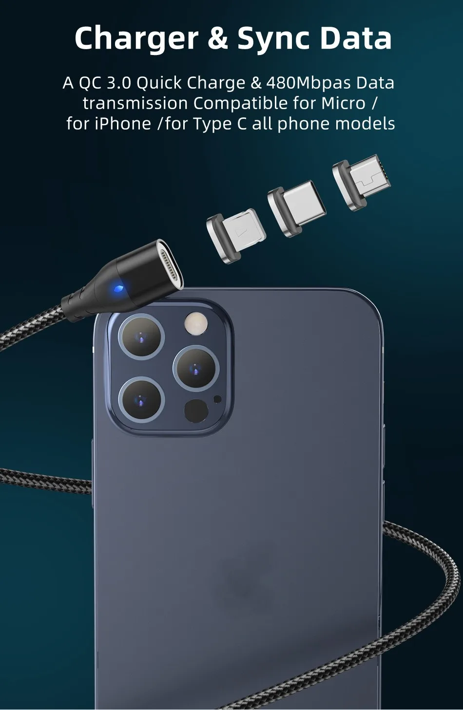 11 Pin 3in1 Magnetic Charge And Data Transfer Copper Core Indictor ...