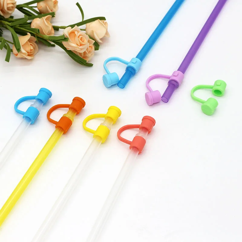Colorful 8mm Silicone Straw Cap - Reusable Drinking Straw Covers