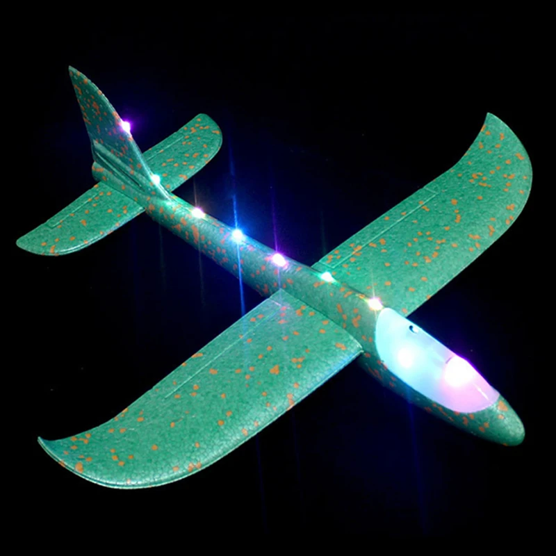 48cm Foam Glider Airplane Throwing Plane Flying Sports Games Led Foam ...
