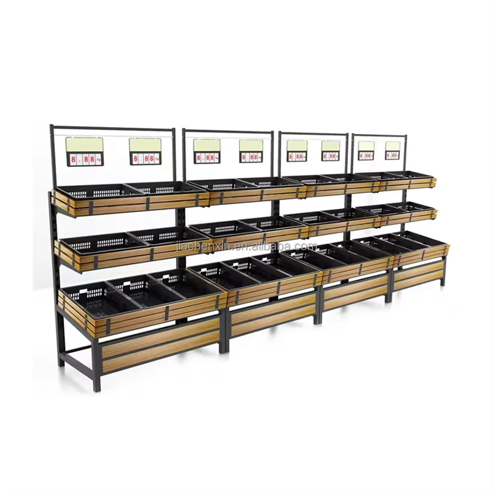 Fruits and Vegetables Supermarket Storage Shelf Racks Systems for Store ...