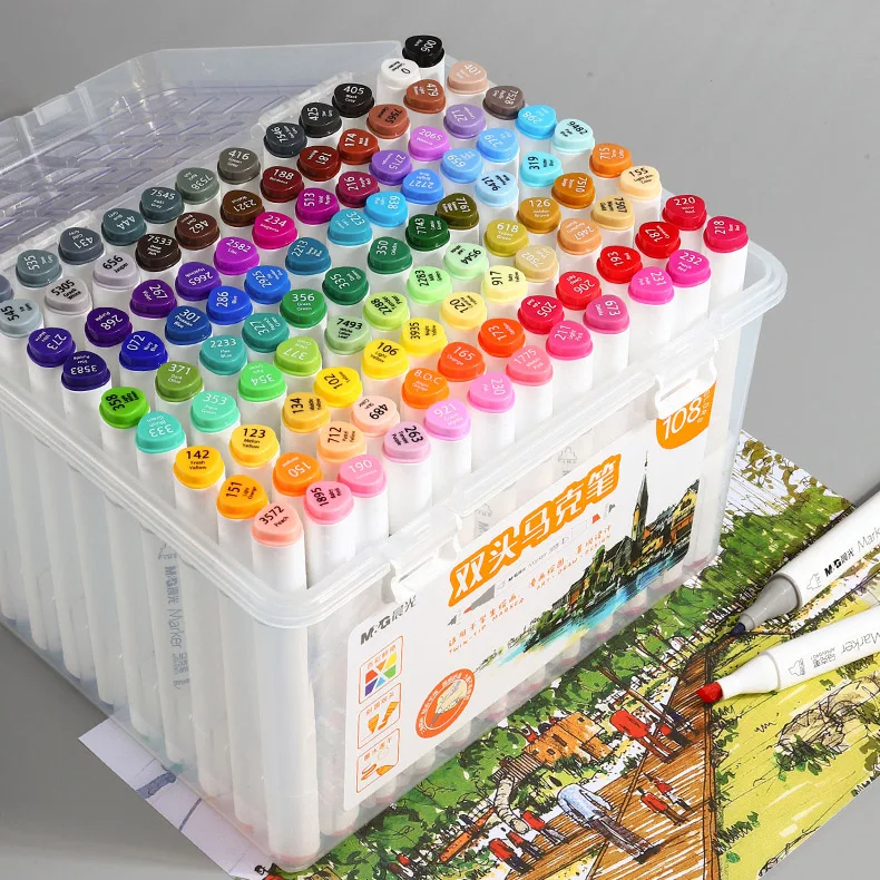 108 Colors Double Tips Rotuladores Doble Punta Cute Fabric Graffiti ...