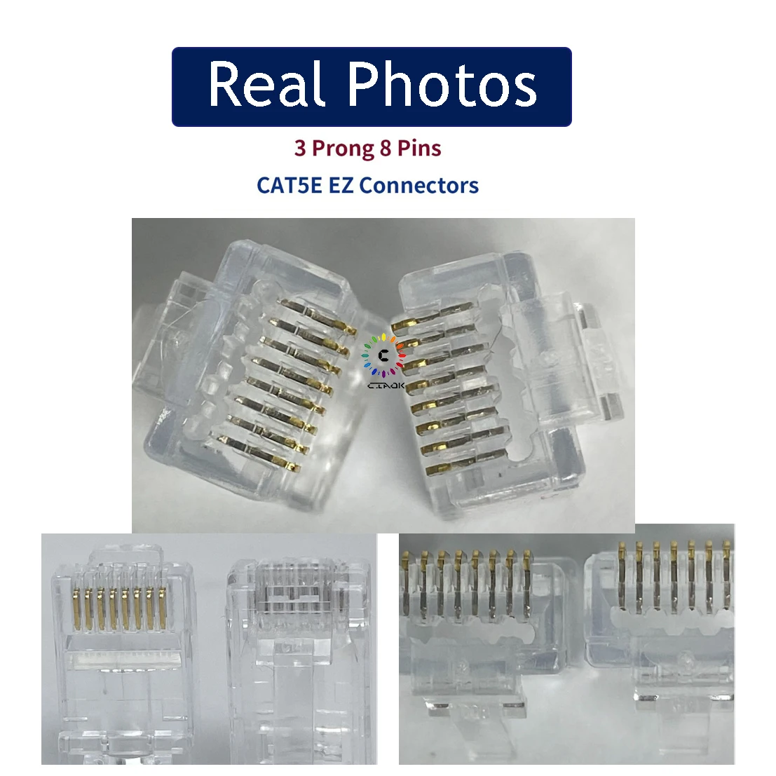 RJ45 connector perforated through-hole network crystal head 8p8c ...