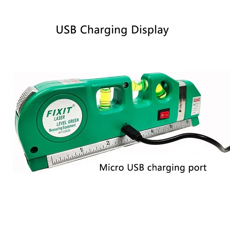 Green Lazer Level Rechargeable Scale Measurement Tape Measure Building ...