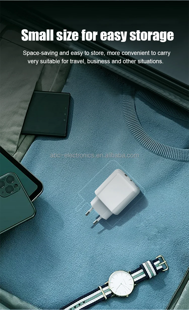 Universal Usb Type C Pd 20w 25w 35w Wall Charger Dual Port Portable Usb ...