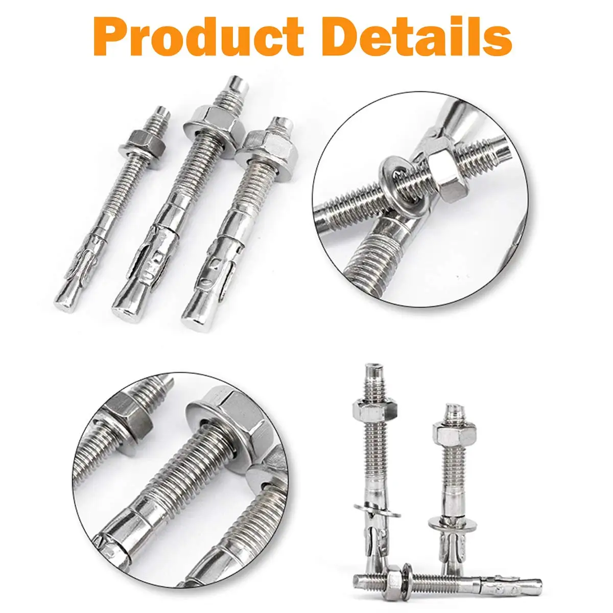 M8 M10 M12 M14 M16 M20 M24 Carbon Steel Concrete Wedge Anchor 8.8 ...