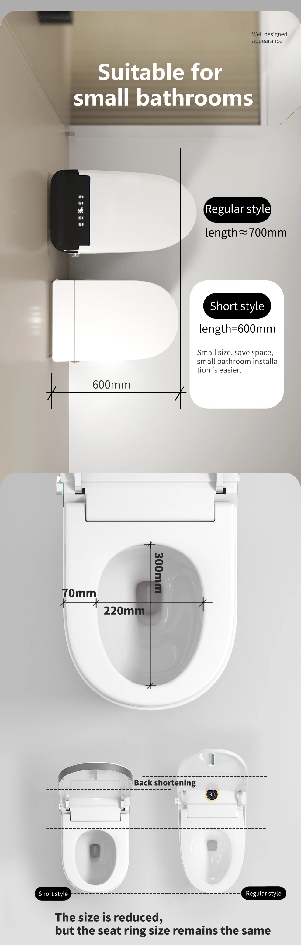 Ceramic Wc Smart Rimless Toilet With Bidet Wholesale Bathroom White ...