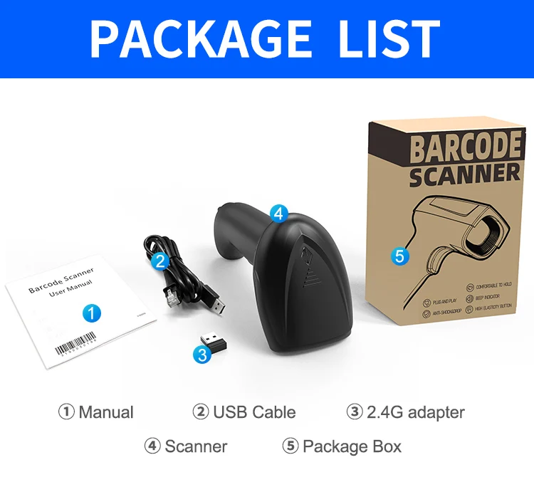 Xincode Handheld Wired 1d 2d Qr Bar Code Reader Wireless Laser Barcode ...