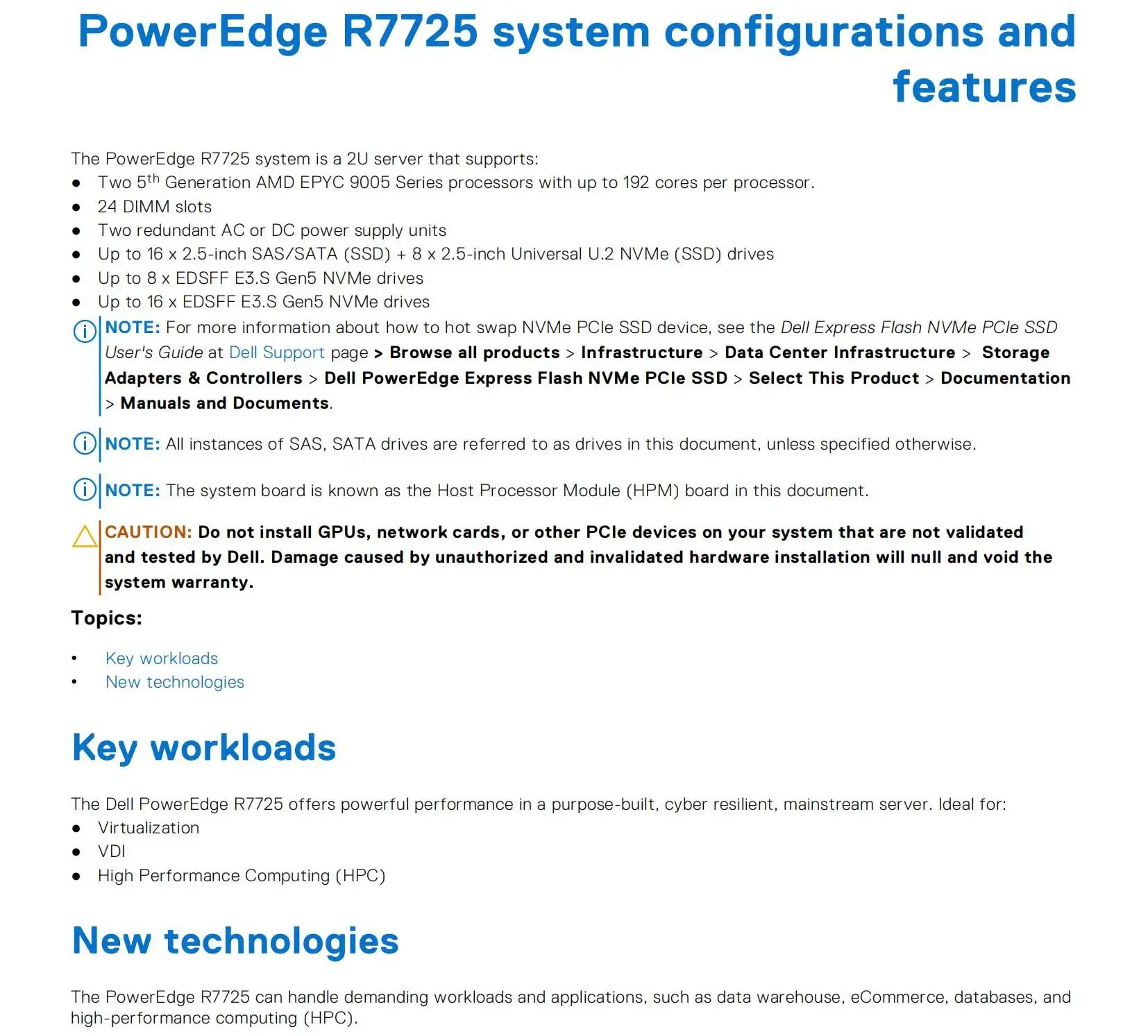High Performance 2U PowerEdge R7725 Server EMC 2U Rack for Service ...