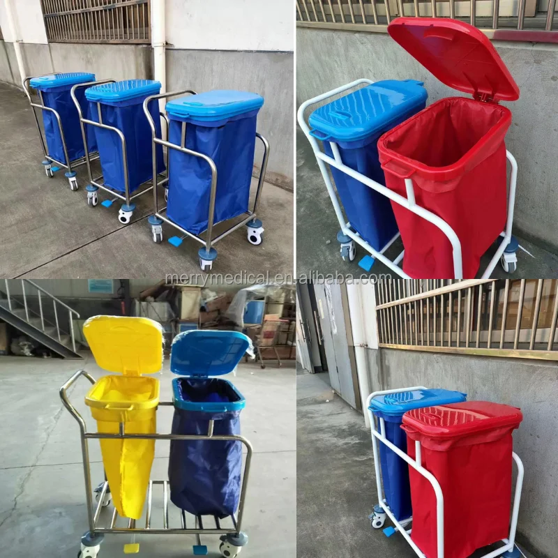 304 Stainless Steel Hospital Linen Trolley With Lid - Buy Soiled Linen ...