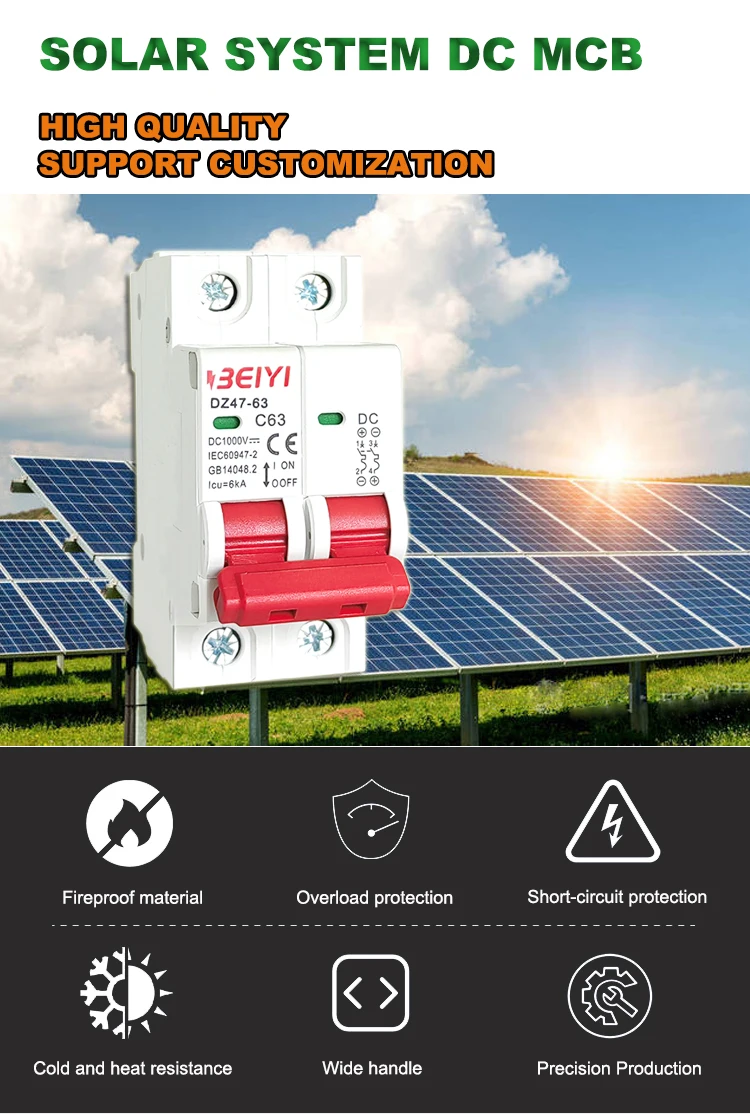 Hot Sale Mini Type Mcb Solar DC Circuit Breaker Switch 2pole 32a 63a Dc ...