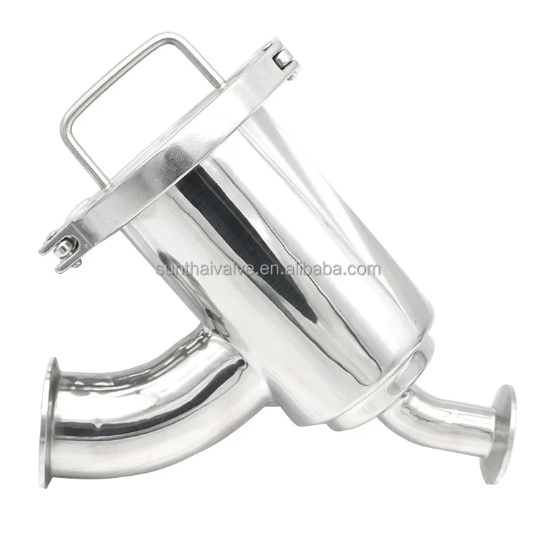 Sanitary Tri Clamp Y Strainer Filter SS304 Hygienic Strainer With 0.1 ...