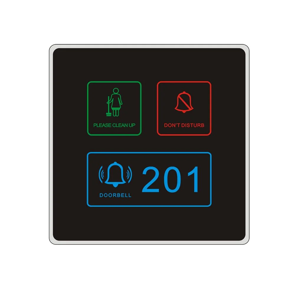 Customized Hotel Guest Room LED Touch Doorbell & Doorplate