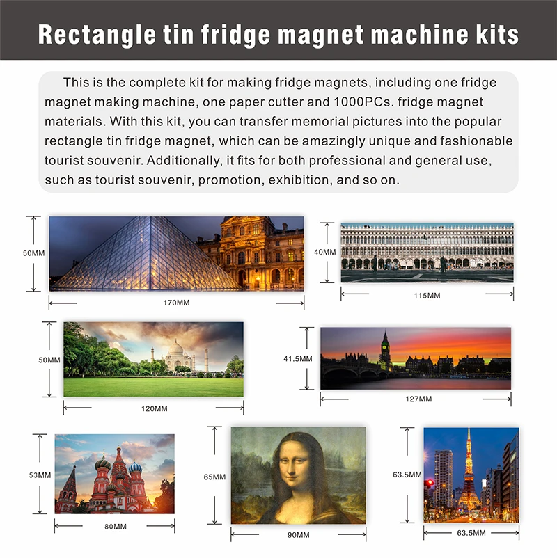 53*80mm Tin Rectangle Fridge Magnet Maker Machine with Paper Cutter ...