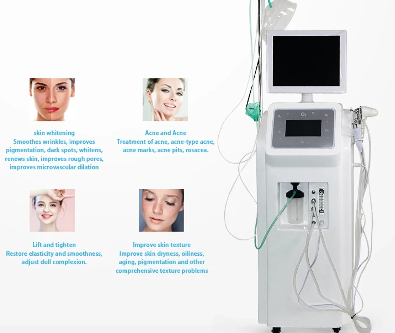 2024 Wrinkle Removal Skin Whitening Oxygen Jet Skin Tighten Oxygen ...