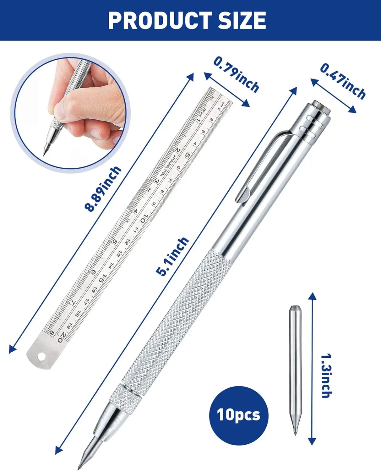 Metal Scribe Tool,Tungsten Carbide Scriber Pen With Magnet, for ...