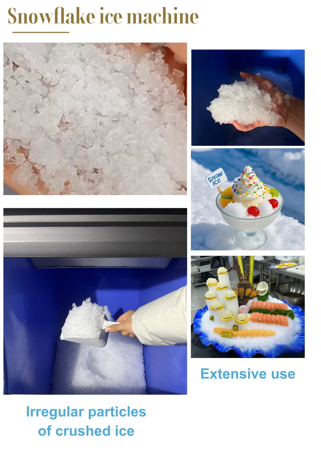 JZYTECH 20KG~1000KG Industrial Crushed Ice Machine for Ice Making and ...