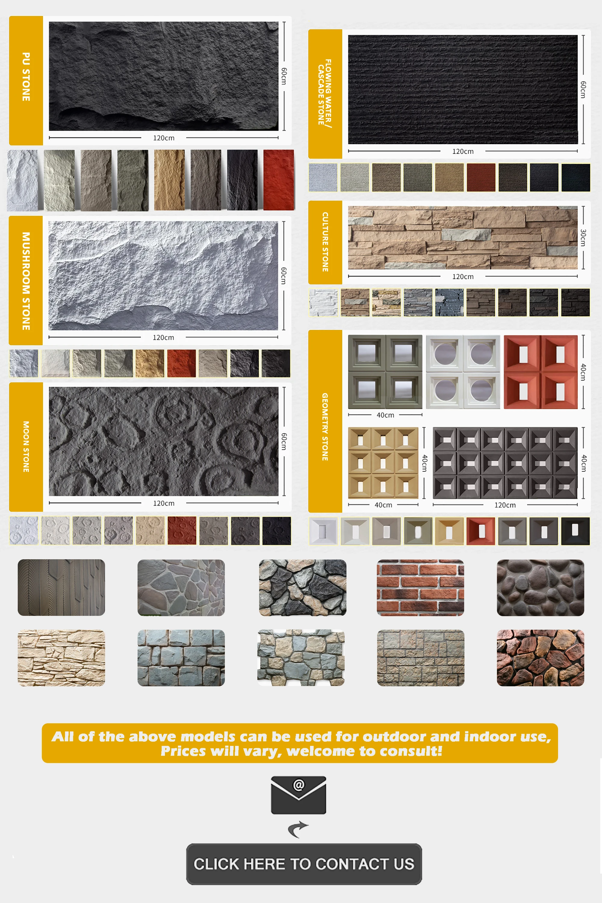 Exterior Decorative Stone Cladding Polyurethane PU Rock Stone Wall ...