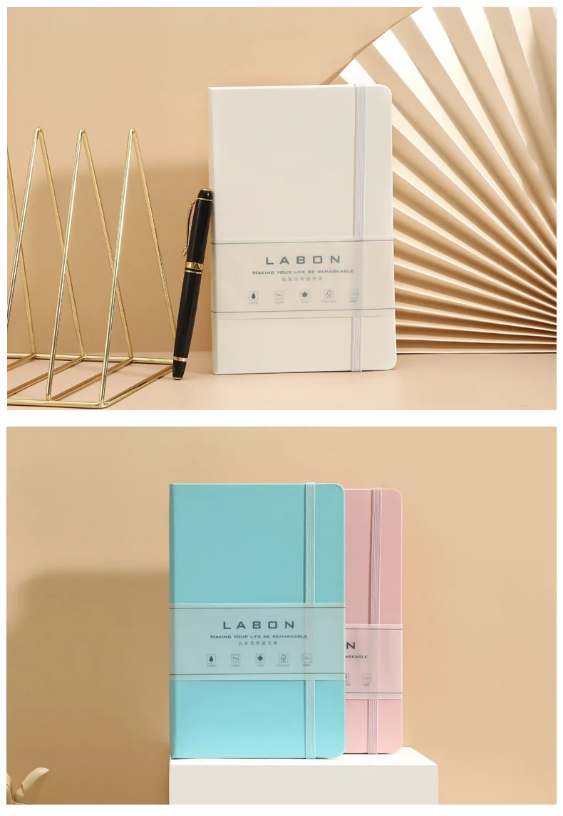 LABON Personal A5 Leatherette Paper Cover Diary Stationery Custom ...
