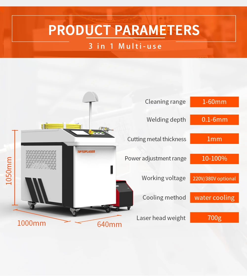 Multi Function 3 In 1 Handheld Fiber Laser Cutting Welding Machine ...