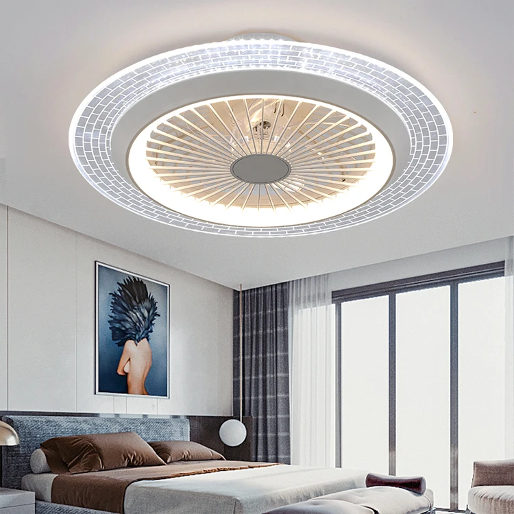Modern Minimalist Fancy Luxury Invisible Fan Lamp Hotel Bedroom ...