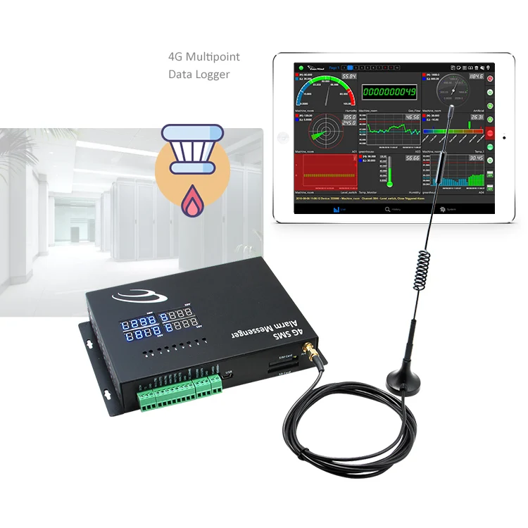 4g Modbus Meter Monitoring System Wall Mounted Gprs Sms Controller Wireless Lora Data Logger ...