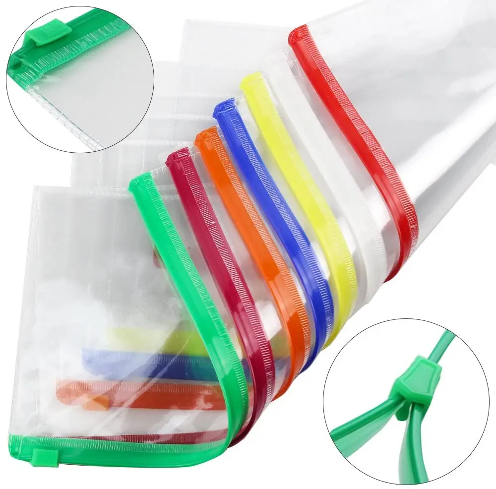 A4 Plastic Slider Zip Lock Bag File Holder White Document Bag With ...