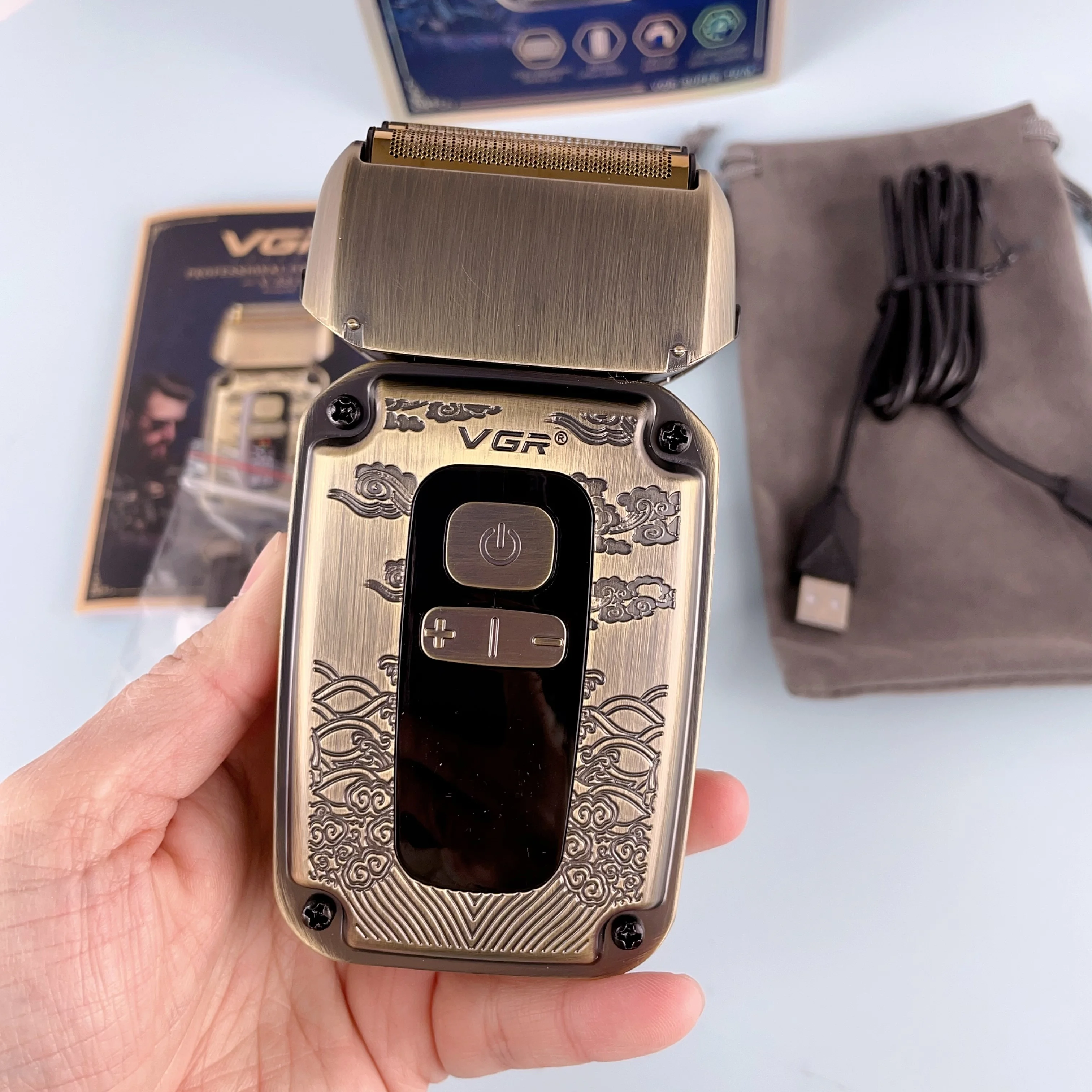 Vgr V-337 Rechargeable Cordless Electric Beard Trimmer - Professional Metal Foil Shaver for Men ...