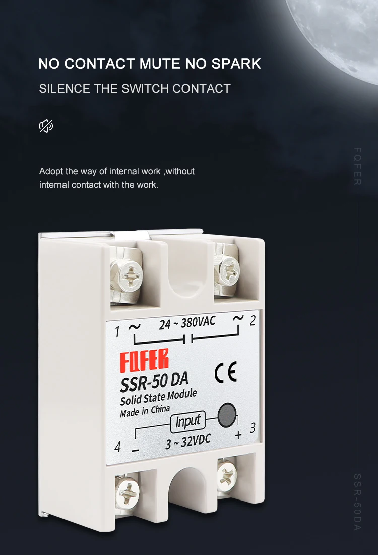 FQFER SSR-50DA Solid State AC Relay - DC Controlled, Low Power, Sealed ...