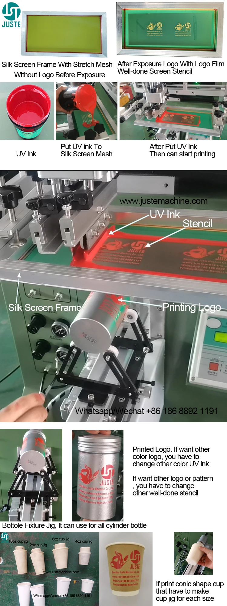 Plastic Conical Jar Screen Printing Machine Manual Automatic Print ...