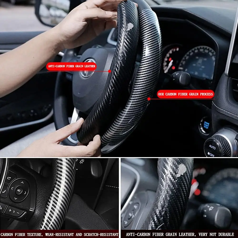 Factory Customized Universal New Carbon Fiber Steering Wheel Cover For ...