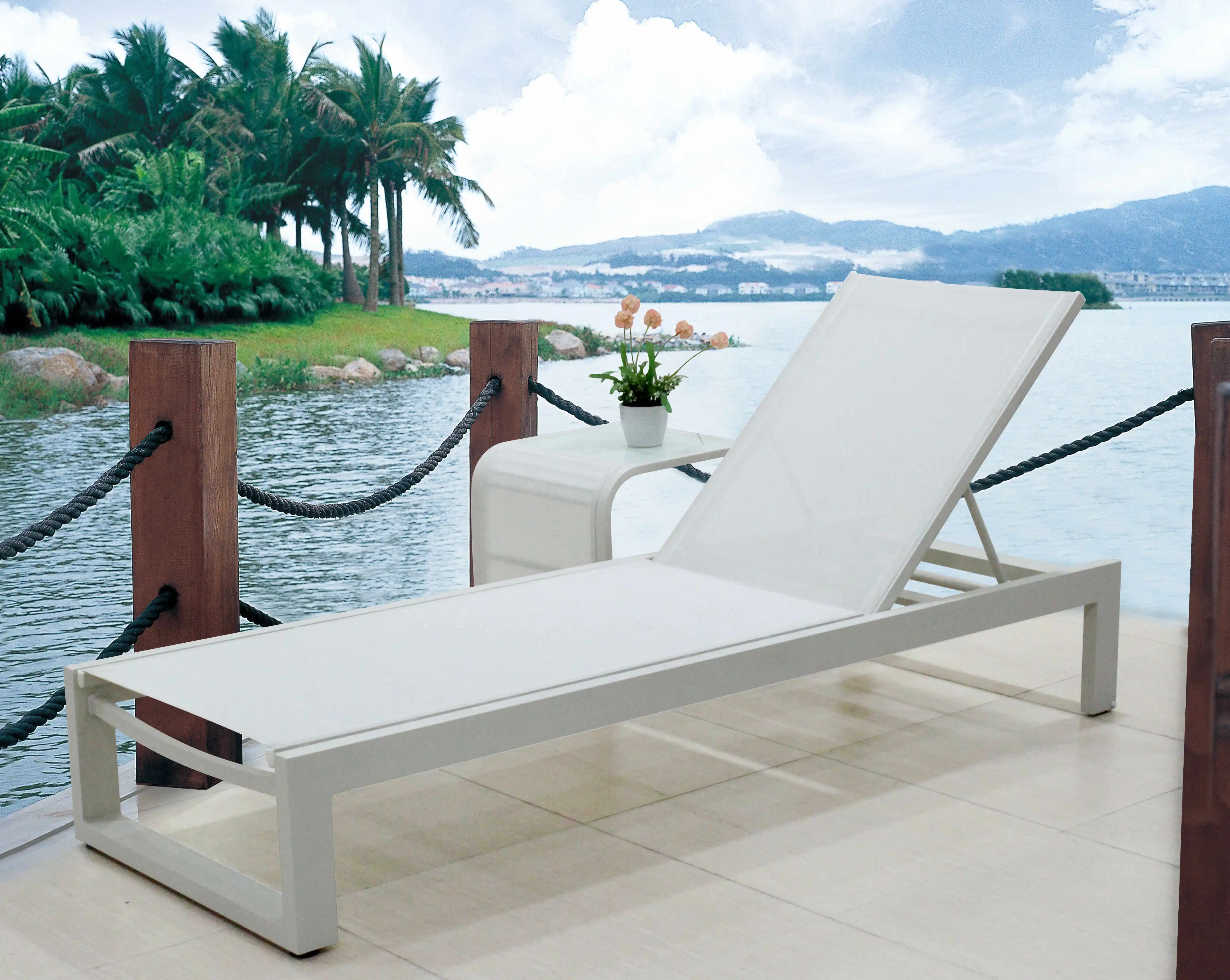 Modern Aluminum Beach Sun Lounger Sun Loungers Swimming Pool Aluminum ...